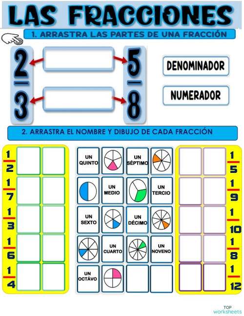 FRACCIONES. Ficha interactiva | TopWorksheets
