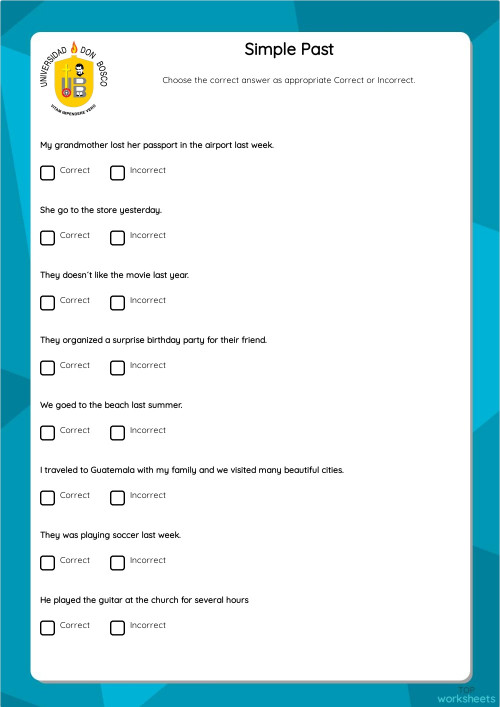 Simple Past. Interactive worksheet | TopWorksheets