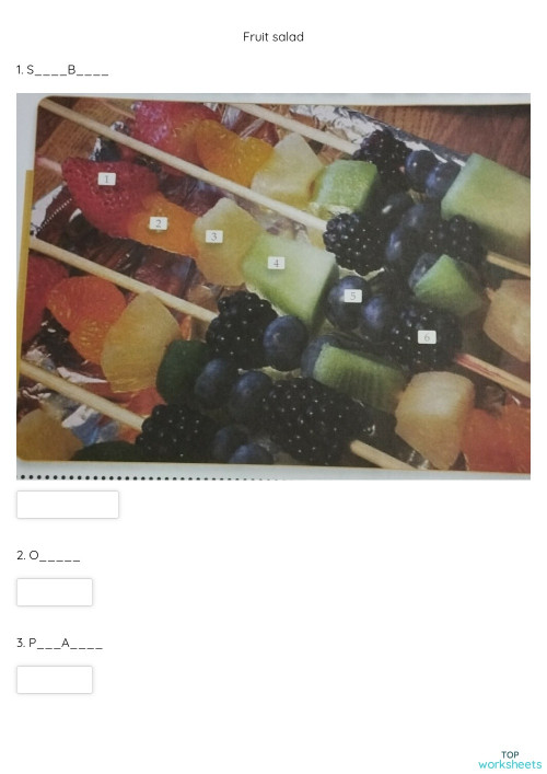 Fruit salad. Interactive worksheet | TopWorksheets