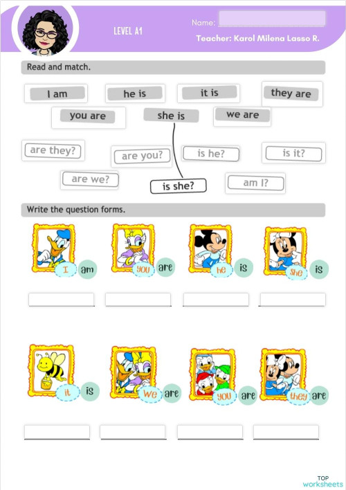 To be - Question. Interactive worksheet | TopWorksheets