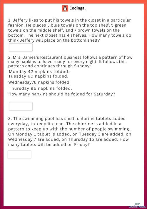 M_G04M19L63_WA01_Solving_Word_Problems_with_Patterns_3. Interactive worksheet | TopWorksheets