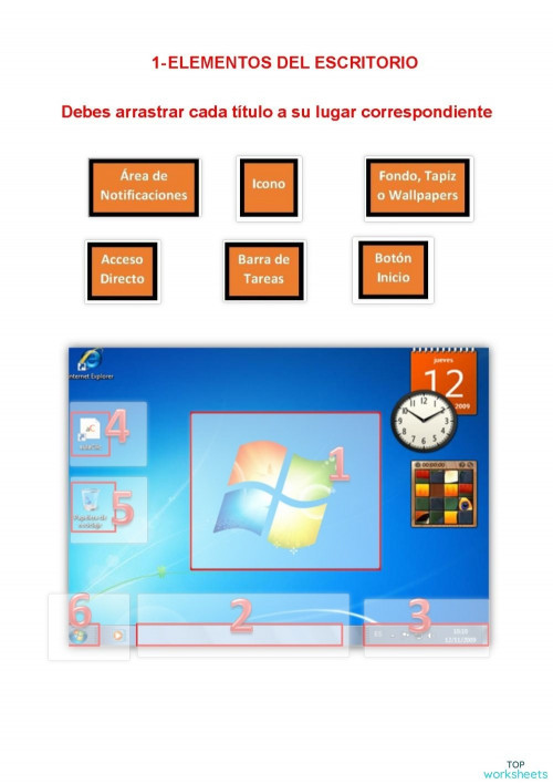 Ficha 1 Windows - NIVEL PRIMARIO. Ficha interactiva | TopWorksheets