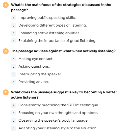 Active listener. Interactive worksheet | TopWorksheets