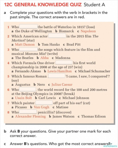 Azure / QR / 9B / Student 1. Interactive worksheet | TopWorksheets