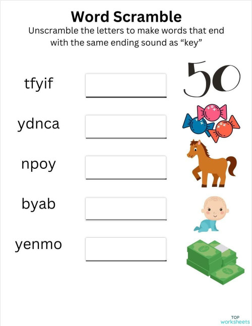 Word Scramble. Interactive worksheet | TopWorksheets