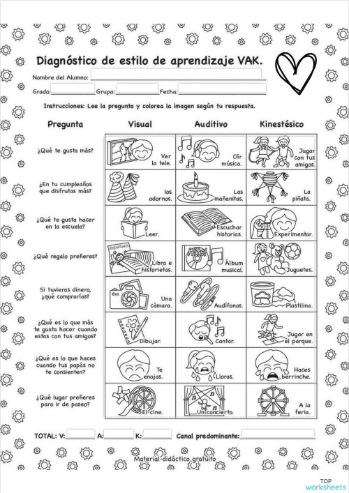 Estilos de Aprendizaje. Ficha interactiva | TopWorksheets