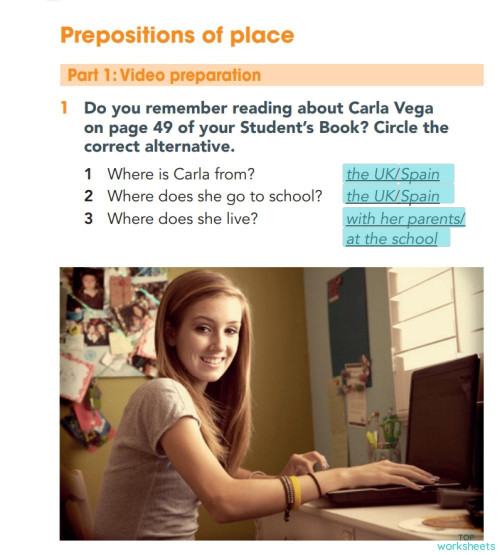 Gateway A1+ Unit 4 Flipped Classroom - Prepositions of Place. Interactive worksheet | TopWorksheets