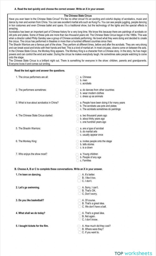 Readings to practice. Interactive worksheet | TopWorksheets