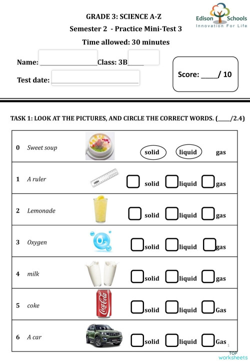 S3_PRACTICE MINI TEST 3. Interactive worksheet | TopWorksheets