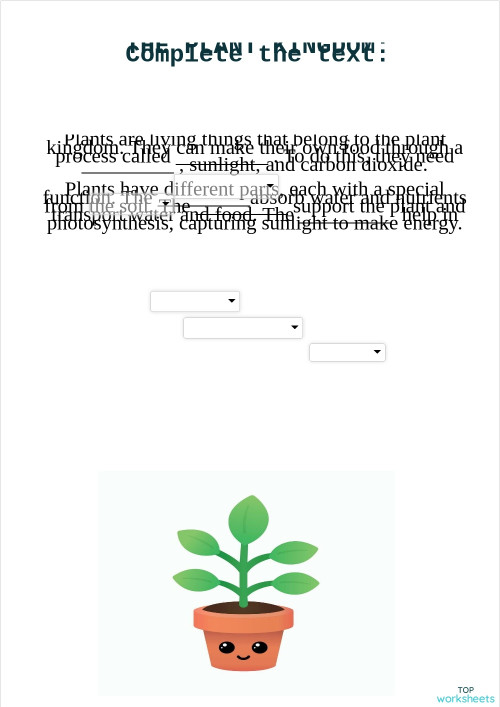 complete the text. Interactive worksheet | TopWorksheets