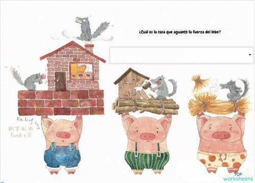 Lols Tres Cerditos Ficha Interactiva Topworksheets