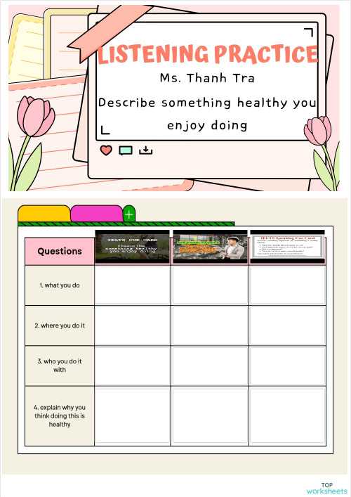 DESCRIBE AN ACTIVITY. Interactive worksheet | TopWorksheets