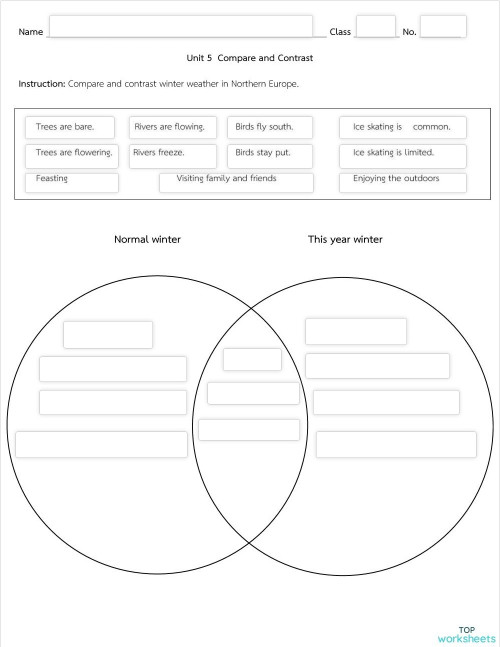 Compare and contrast. Interactive worksheet | TopWorksheets