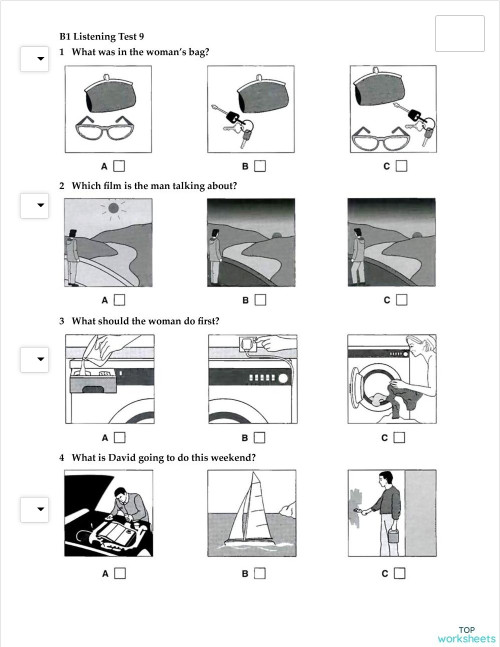 B1 Listening Practice_Test 9_Part 1 2. Interactive worksheet ...