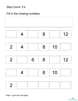 Skip Count: Assessment. Interactive worksheet | TopWorksheets