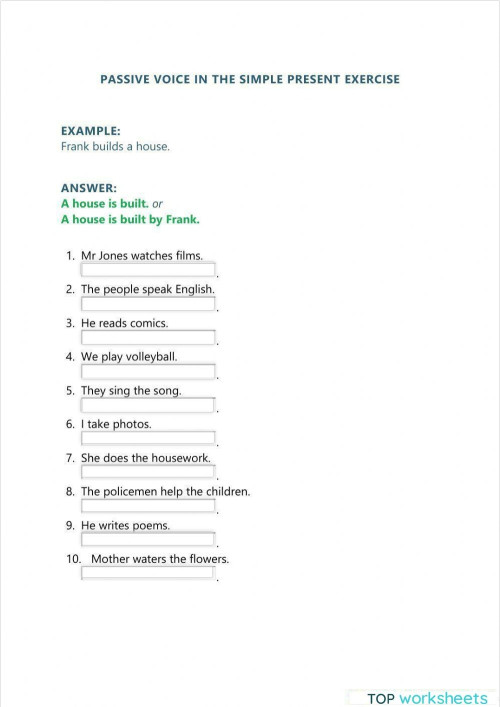 Passive voice. Interactive worksheet | TopWorksheets