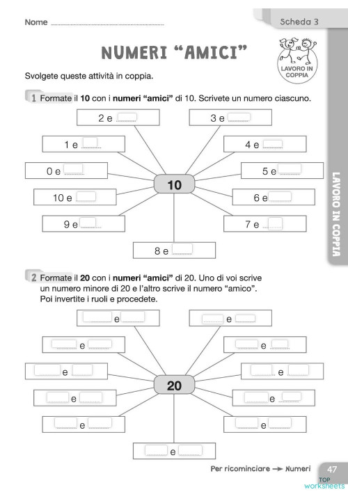 NUMERI AMICI. Scheda interattiva | TopWorksheets