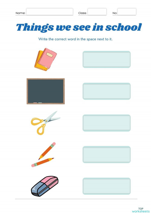 Classroom objects worksheet. Interactive worksheet | TopWorksheets