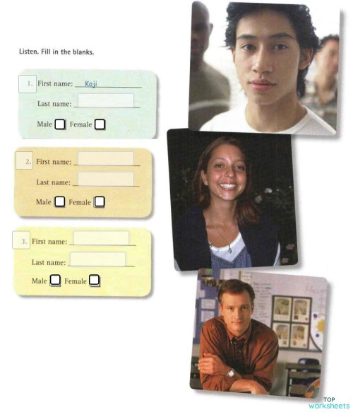 Personal info. Interactive worksheet | TopWorksheets