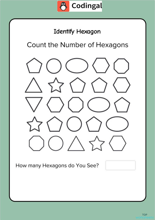 M_G02M12L59_WC02_Identify Hexagon. Interactive worksheet | TopWorksheets