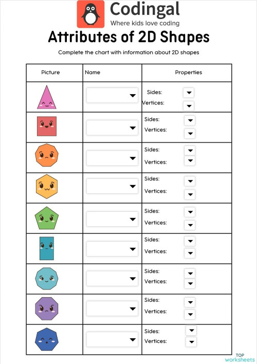 M_G02M12L55_WE01_2D shapes. Interactive worksheet | TopWorksheets