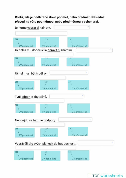 Jiný: interactive worksheets and online exercises | TopWorksheets