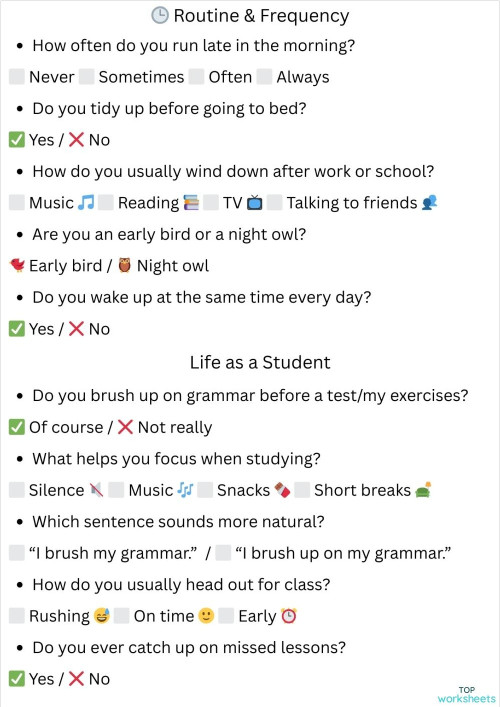 Exercises vocabulary week 1. Interactive worksheet | TopWorksheets