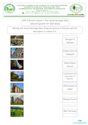 CSI2NDQTR_ARTS5_World Heritage Sites_Worksheet. Interactive worksheet ...