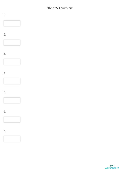10/17/22 homework. Interactive worksheet | TopWorksheets