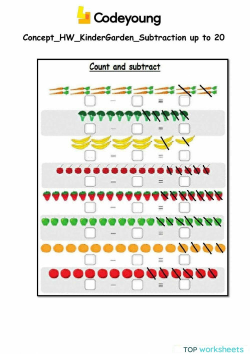 Subtraction for kg. Interactive worksheet | TopWorksheets