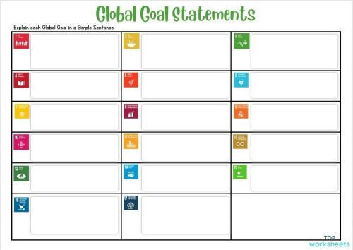 Global Goal Statements. Interactive worksheet | TopWorksheets