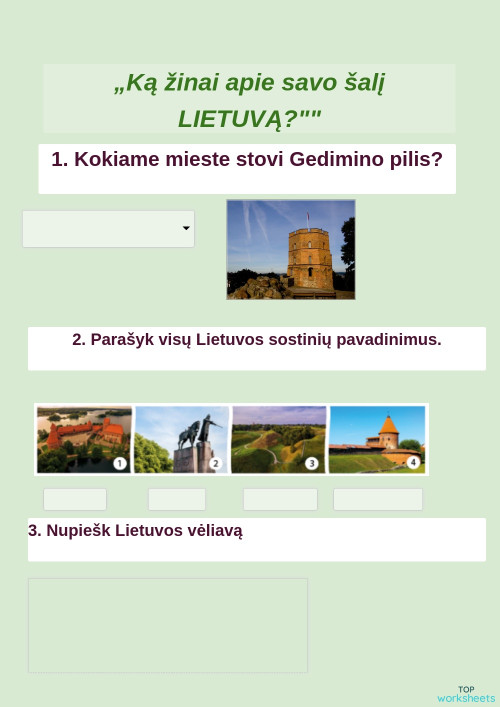 Interactive worksheets and online exercises in lithuanian | TopWorksheets