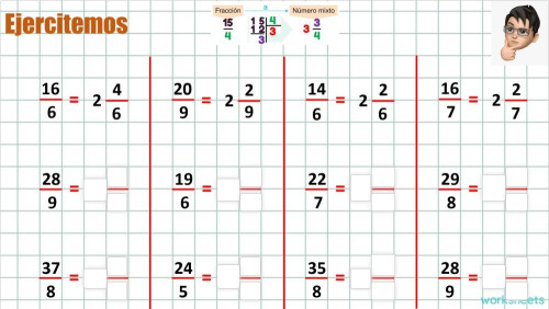 Fracciones equivalentes. Ficha interactiva | TopWorksheets