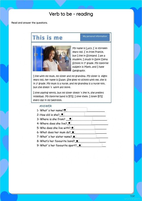 VI.6 Reading Ben's Autobiography (3rd). Interactive worksheet ...