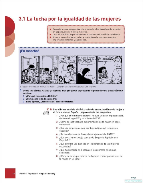 3. La igualdad de los derechos 47. Ficha interactiva | TopWorksheets