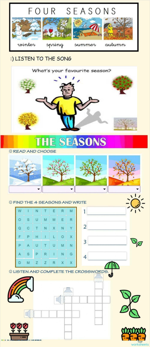 EN2_U2_SEASONS. Interactive worksheet | TopWorksheets