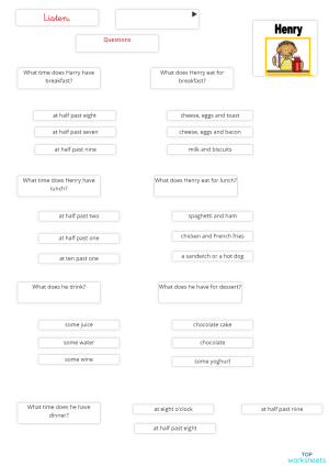 henry . Interactive worksheet | TopWorksheets