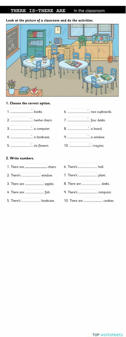 There is There are for Starter. Interactive worksheet | TopWorksheets