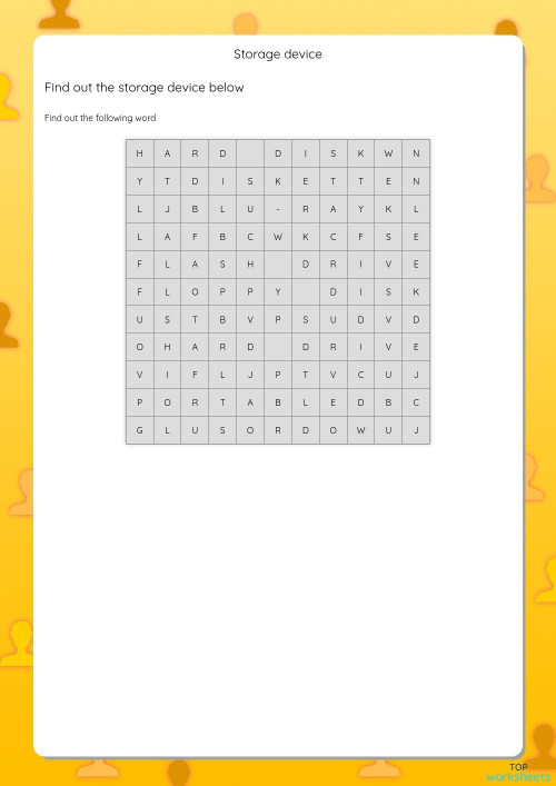 Storage device. Interactive worksheet | TopWorksheets