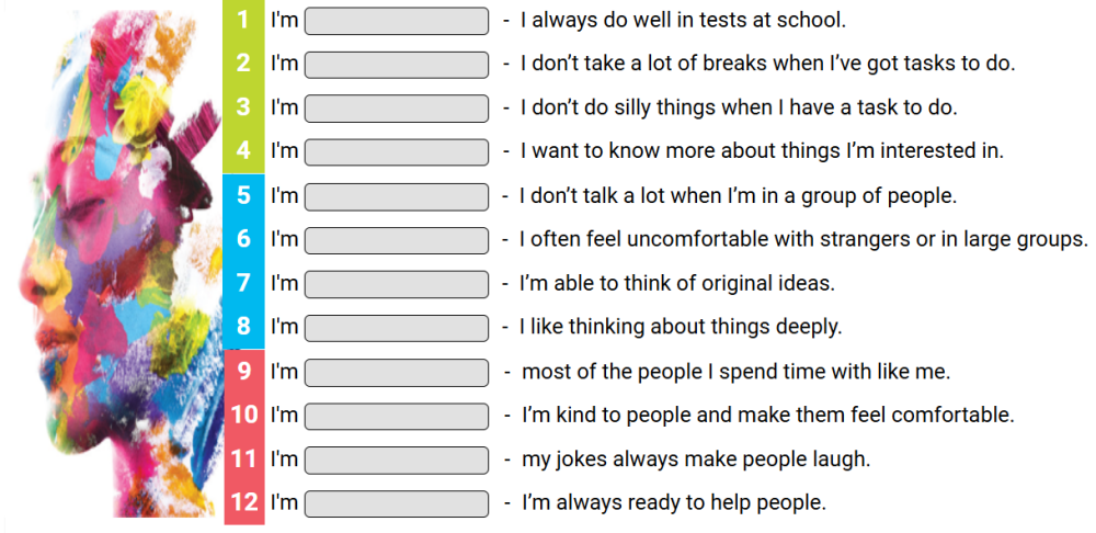 Character A2+. Interactive worksheet | TopWorksheets