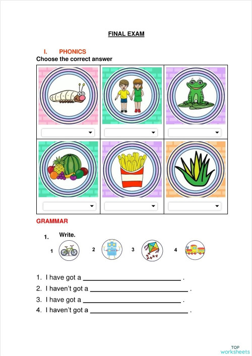 Final Starters 3 (SJ1-5y6). Interactive worksheet | TopWorksheets