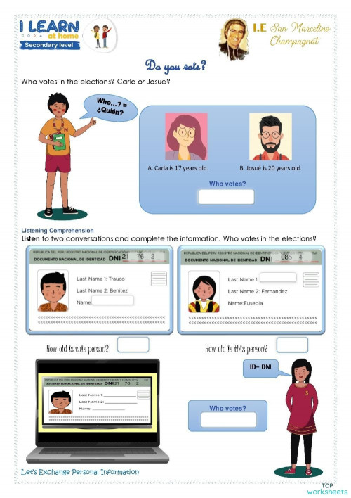 Pre A1.Activity 2. Interactive worksheet | TopWorksheets