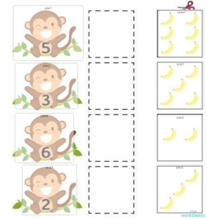 Conteo de monos. Ficha interactiva | TopWorksheets