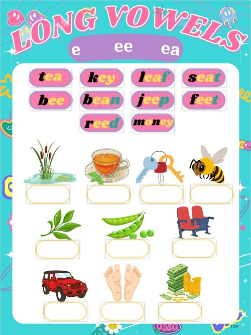 long vowels e ใบงานเชิงโต้ตอบ | TopWorksheets