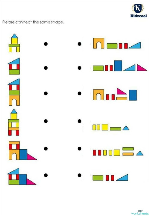 L3 - 8_6 Connect the same shapes. Interactive worksheet | TopWorksheets