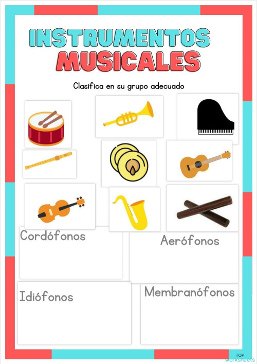 Instrumentos musicales: fichas interactivas y ejercicios online ...