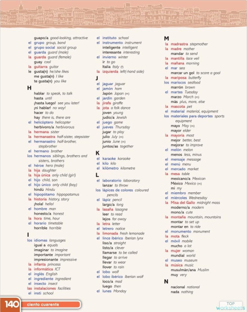 Mi insti 140. Ficha interactiva | TopWorksheets