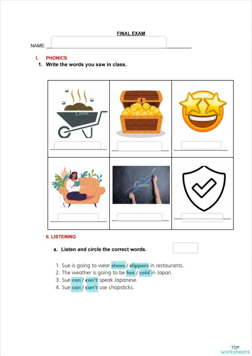 FINAL EXAM FLYERS (SMJ6-2). Interactive worksheet | TopWorksheets