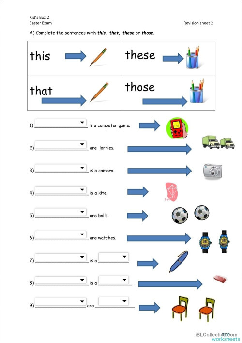 This That These Those. Interactive worksheet | TopWorksheets