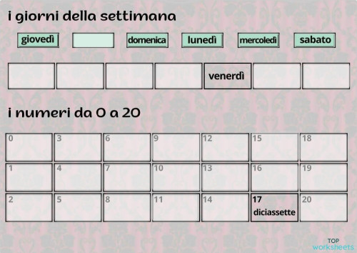 Numeri: schede interattive ed esercizi online | TopWorksheets